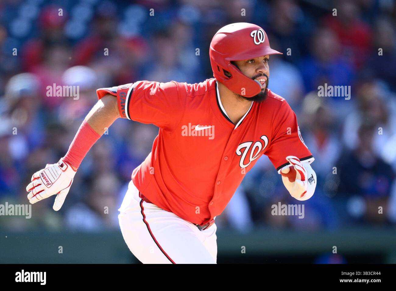 Washington Nationals' Luis Garcia Jr. in action during a baseball game ...