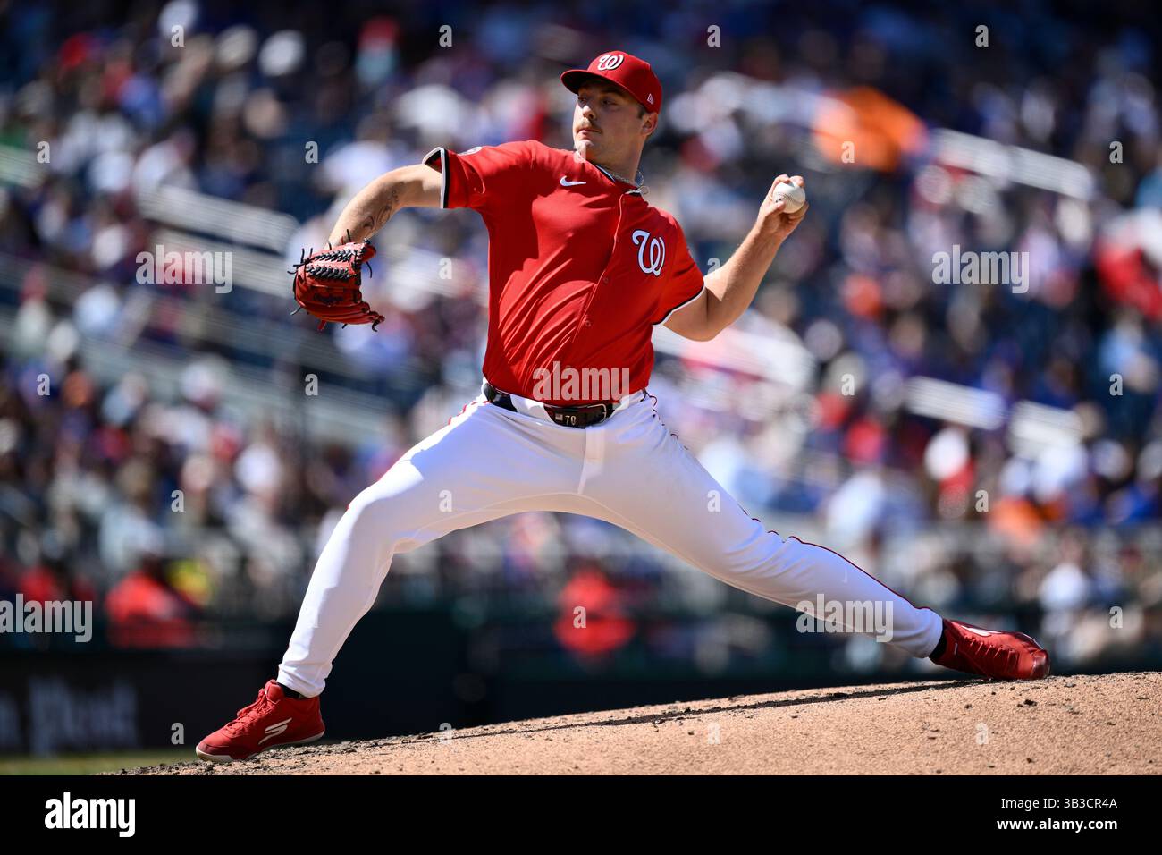 Washington Nationals starting pitcher Mitchell Parker (70) in action ...