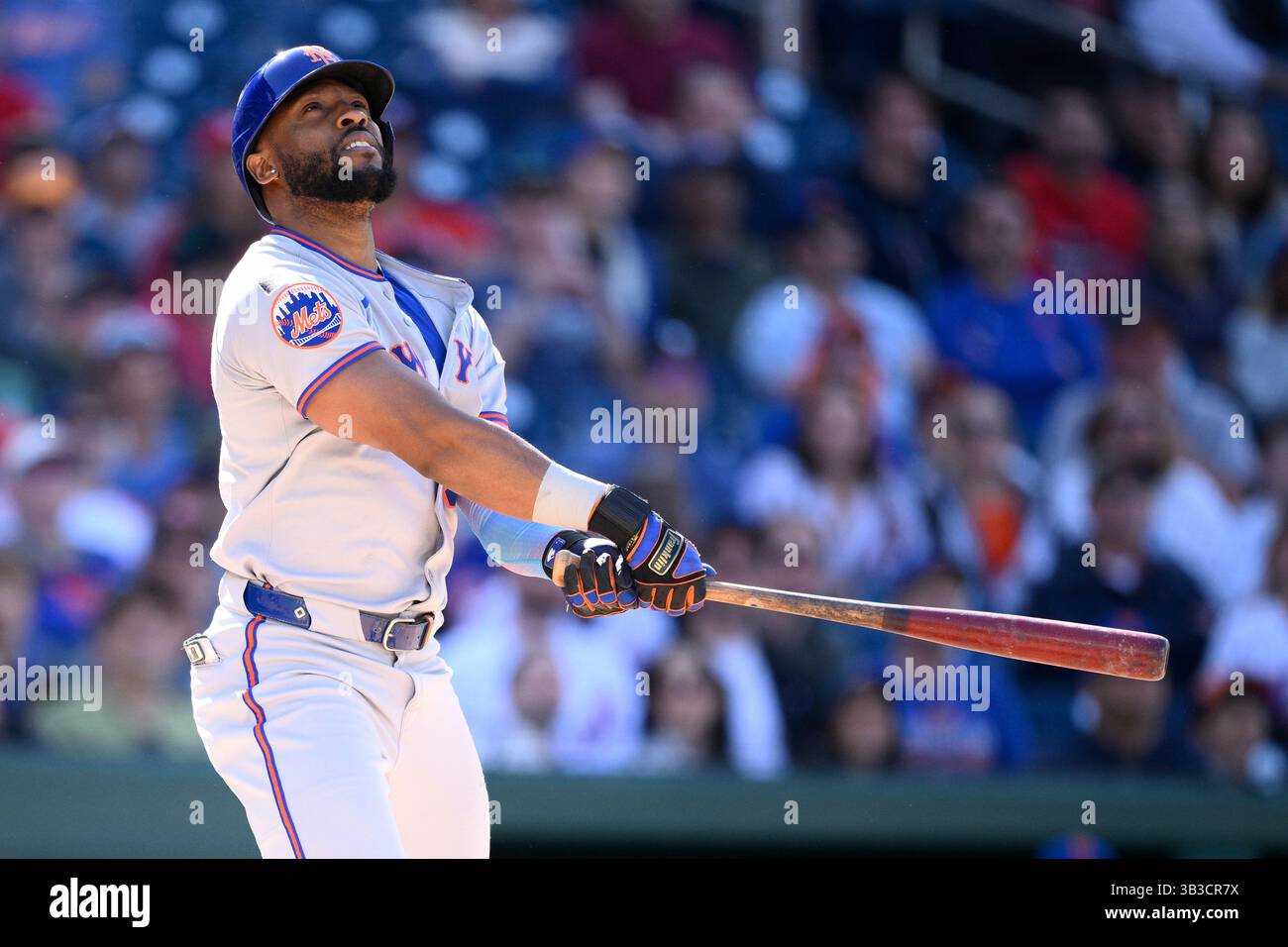 New York Mets' Starling Marte in action during a baseball game against ...