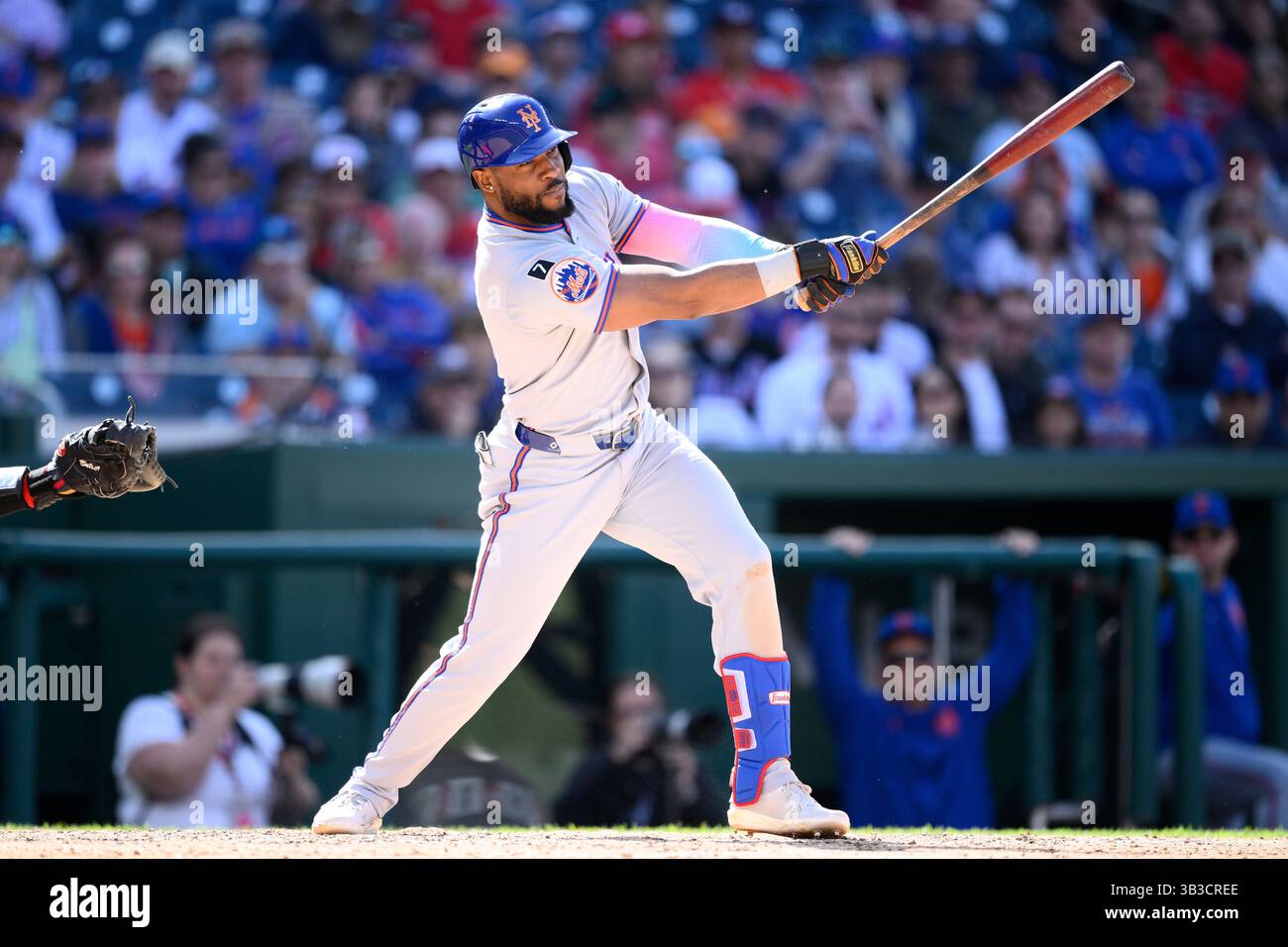 New York Mets' Starling Marte in action during a baseball game against ...