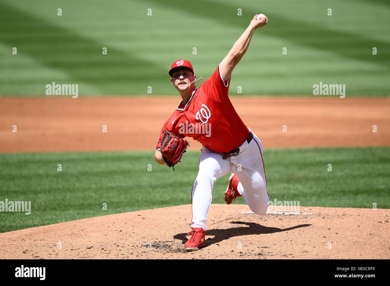 Washington Nationals starting pitcher Mitchell Parker (70) in action ...