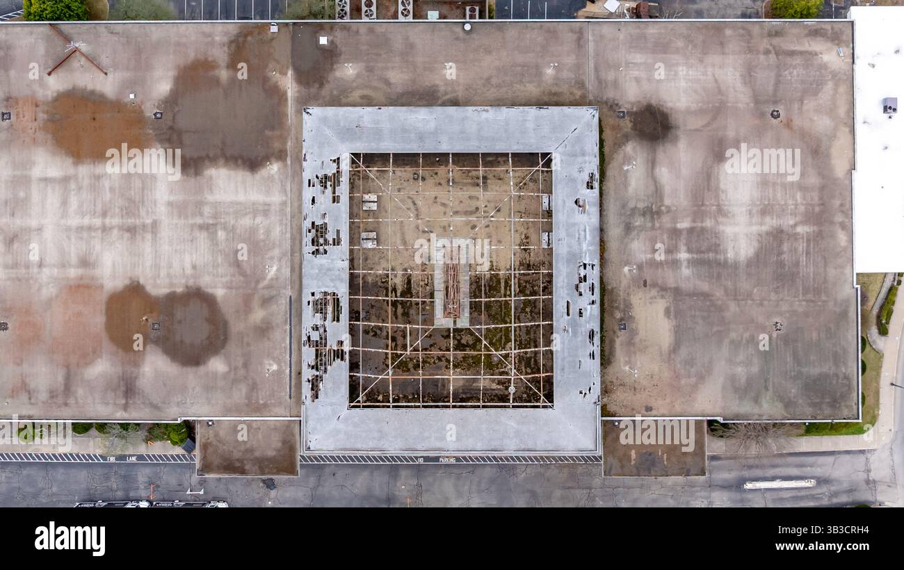 Pawtucket RI - 4/5/2025: Aerial view of visible structure steel left ...