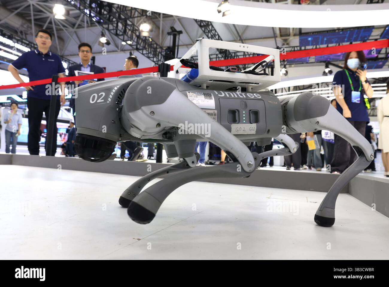 FUZHOU, CHINA - APRIL 28, 2025 - Citizens watched the intelligent robot ...