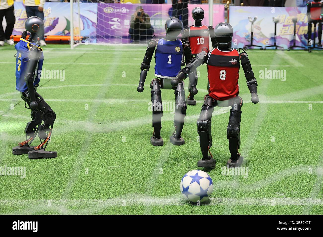Robots play football. Wuxi,China.25th April 2025. The First Embodied ...