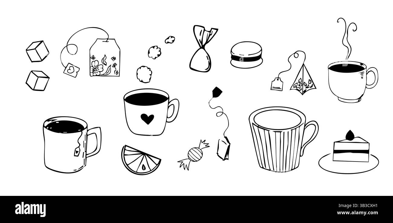 Tea or coffee beakfast, brunch lunch menu, dessert, cupcake, sweets ...