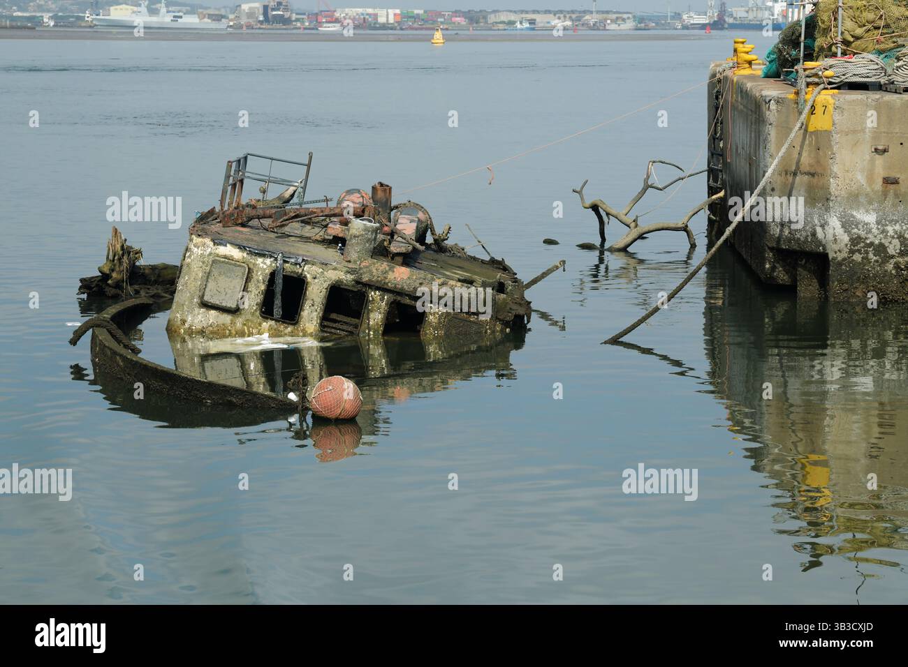 Wreck of neglected ship next to dock in Durban harbour, KwaZulu-Natal ...