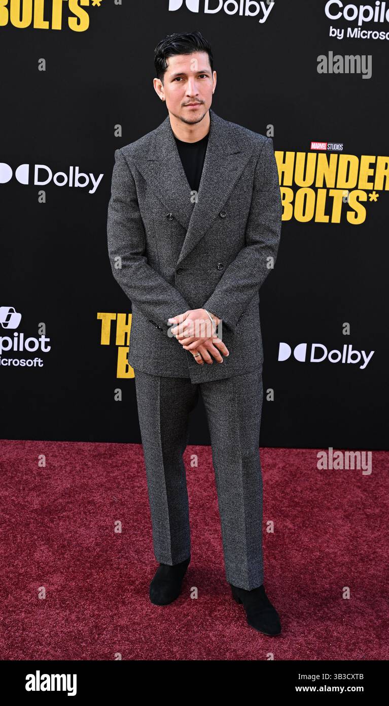 Hollywood, USA. 28th Apr, 2025. Danny Ramirez arriving at Marvel ...