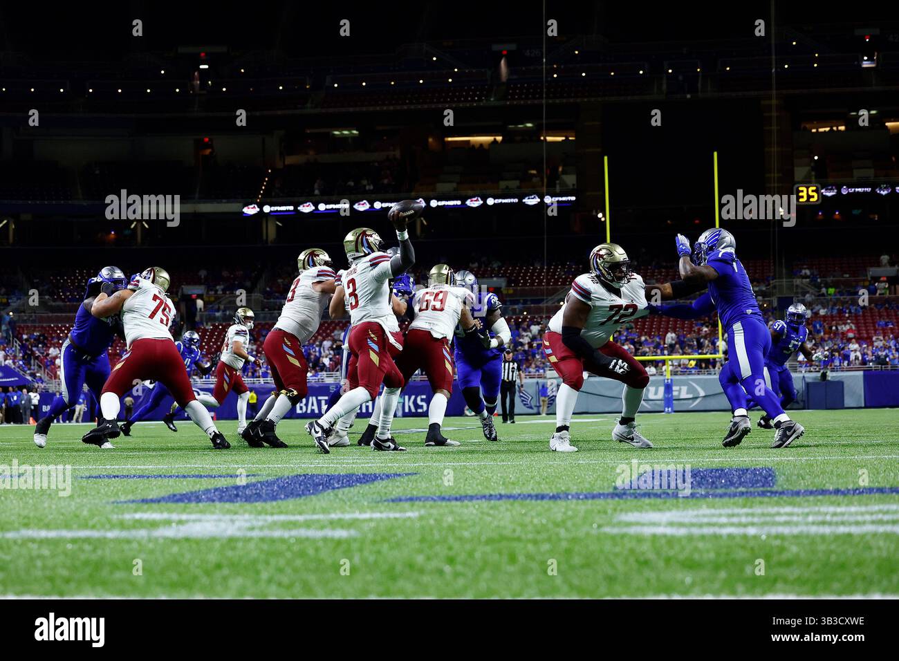 ST. LOUIS, MO - APRIL 26: Michigan Panthers quarterback Bryce Perkins ...