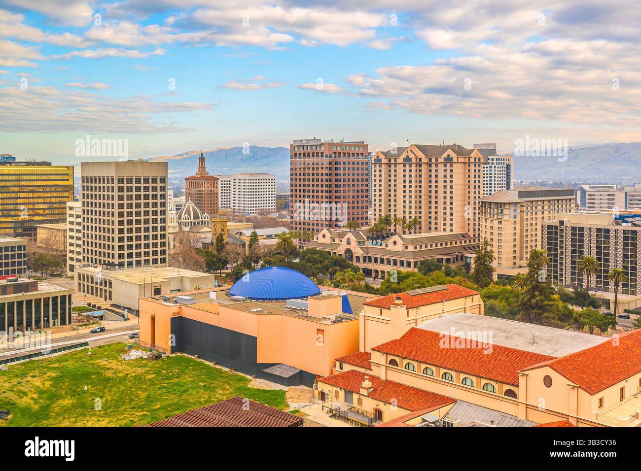 Downtown San Jose city skyline, cityscape of Silicon Valley in ...