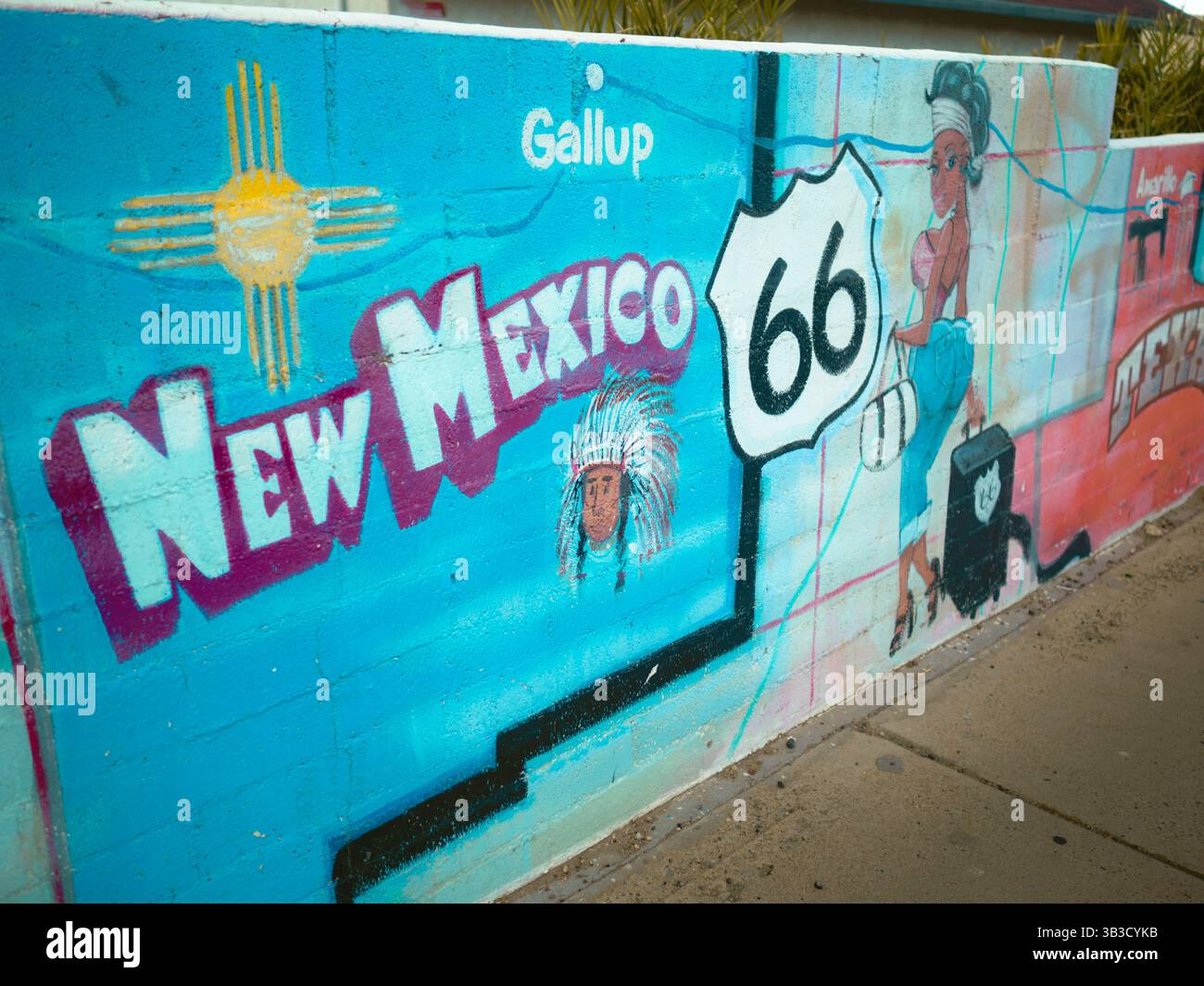 Route 66 wall art - Barstow, California Stock Photo - Alamy