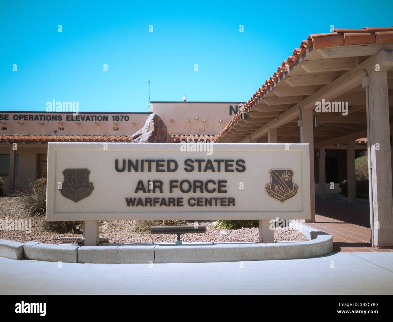 Warfare Center sign - Nellis AFB, Nevada, USA - 06 April 2025 Stock ...