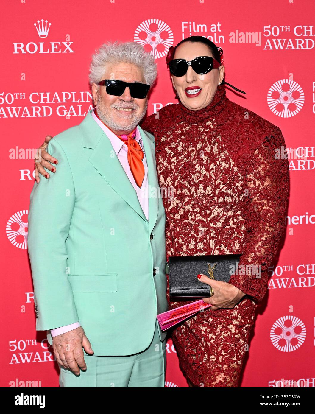 Honoree Pedro Almodovar, left, and Rossy de Palma attend the 50th ...