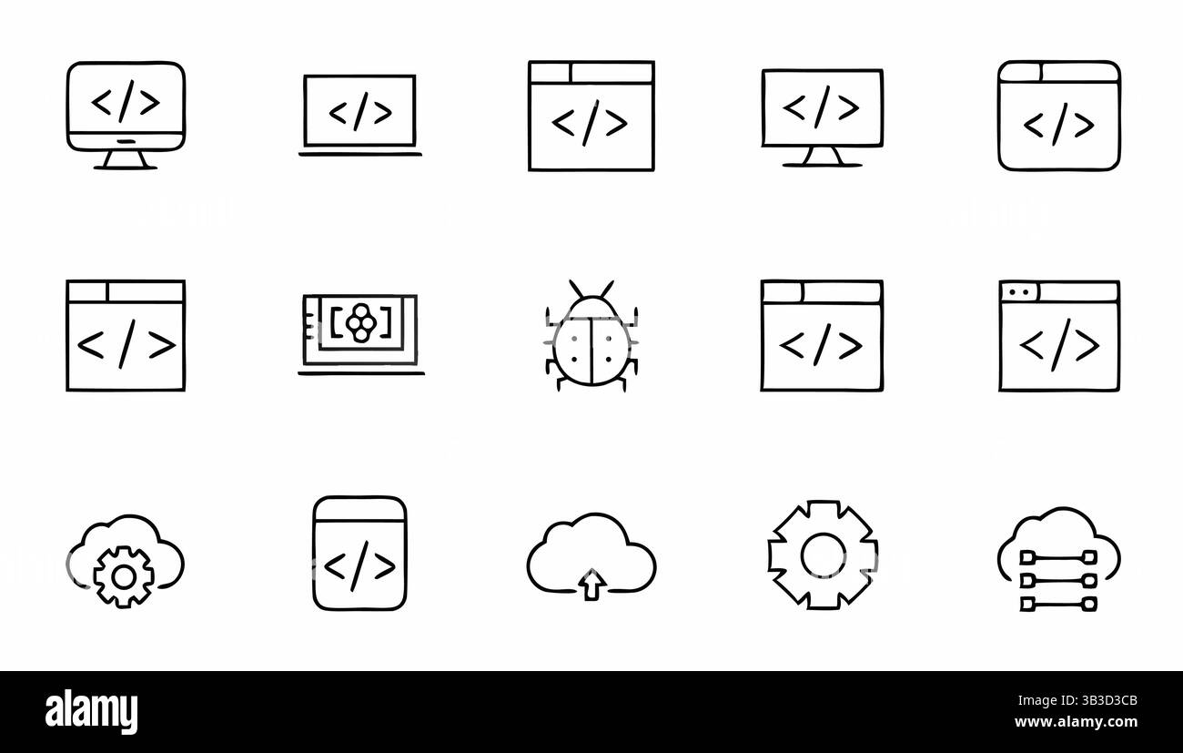 set of web icons in line style vector Stock Vector Image & Art - Alamy