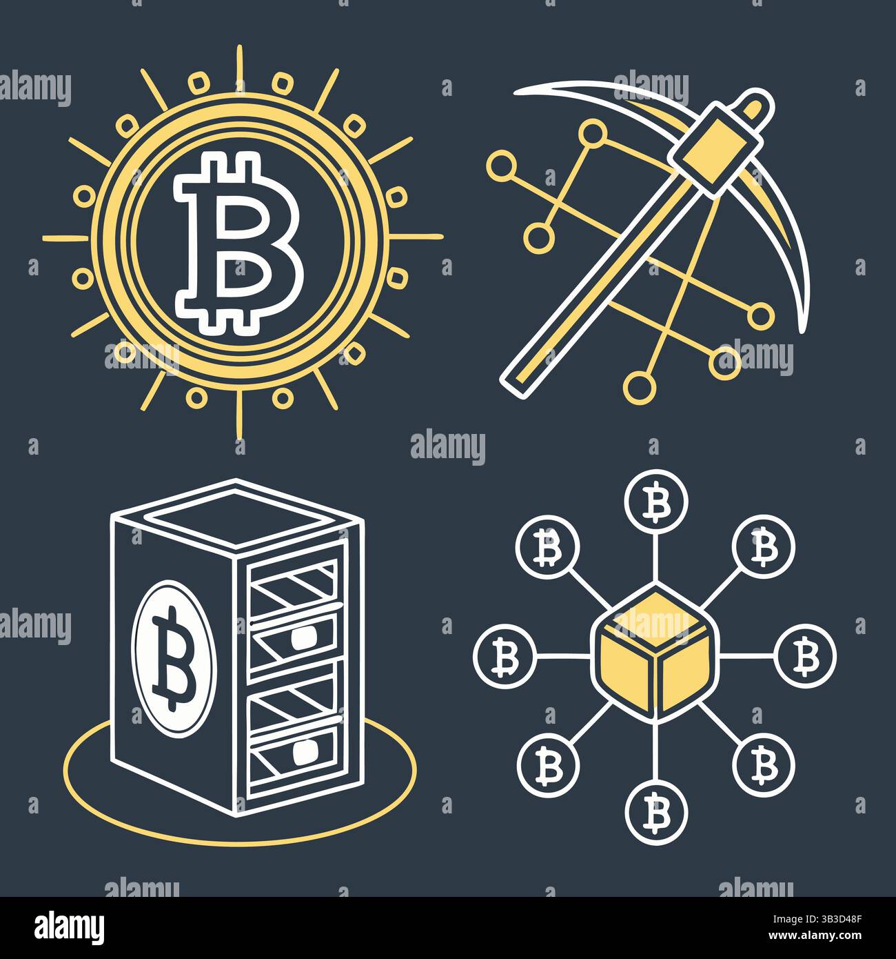 Bitcoin Network Coin Icon - Flat Circle Symbol Illustration Stock ...