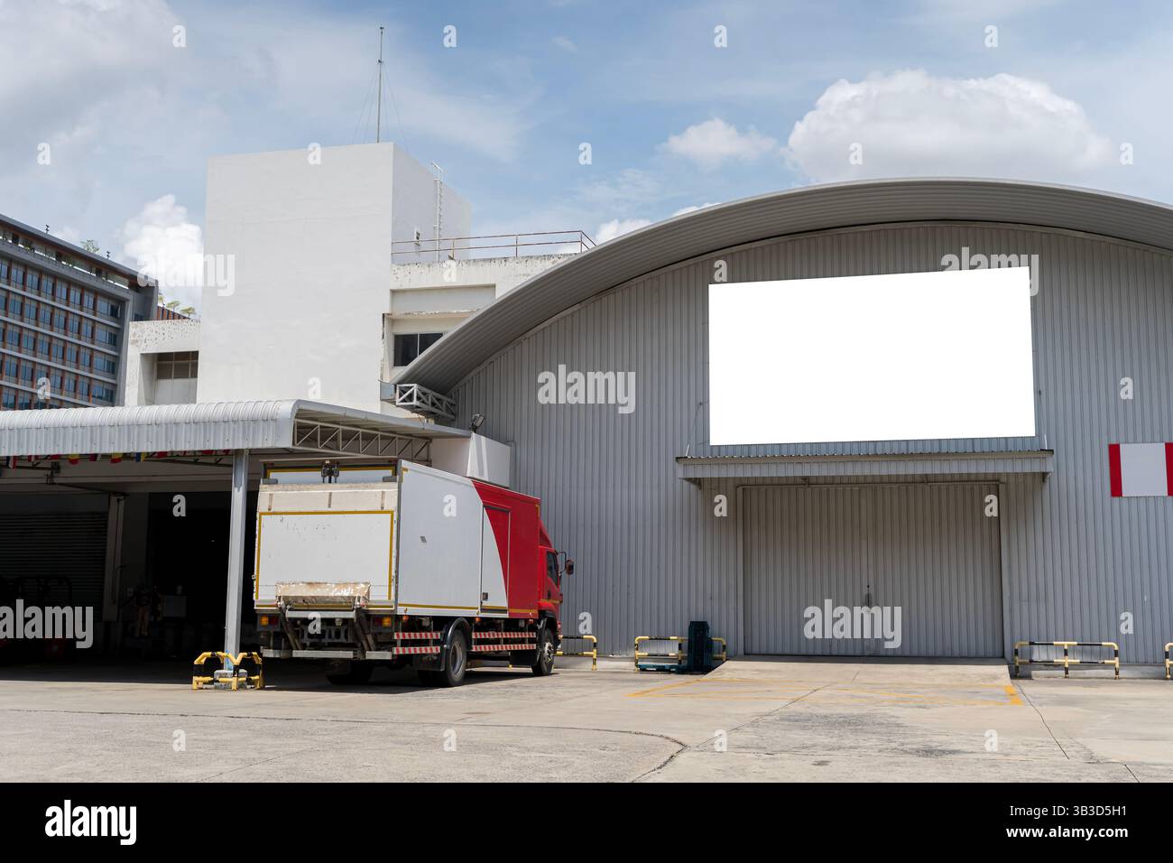 Cargo delivery truck at a modern warehouse enhancing logistics and ...