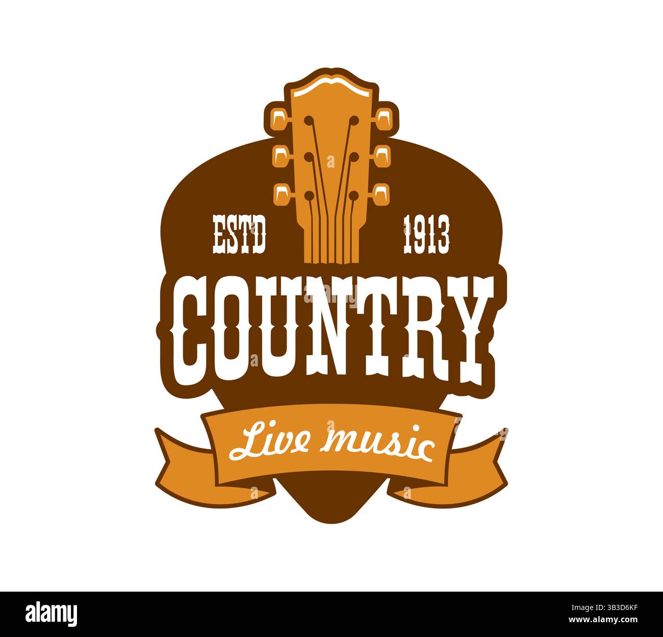 Cowboy country music festival icon. Country music band vector symbol ...