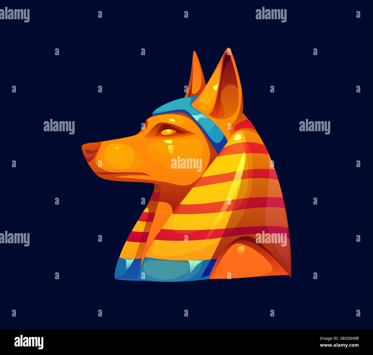 Anubis, the ancient Egyptian god of the afterlife, Egypt game icon ...