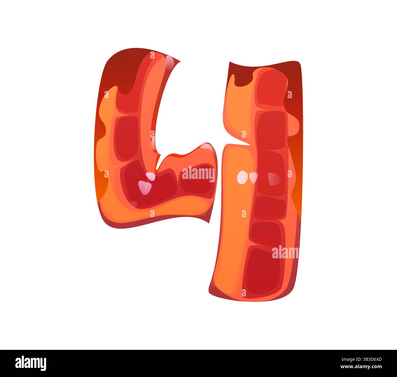 Fast food bacon meal ABC math font typeface digit 4 four. Fast food ...