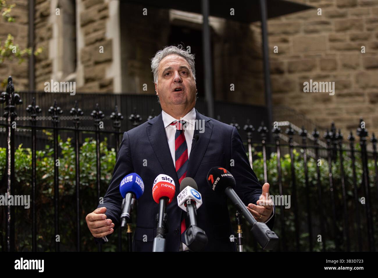 Newly appointed Melbourne Demons CEO Paul Guerra speaks to media during ...
