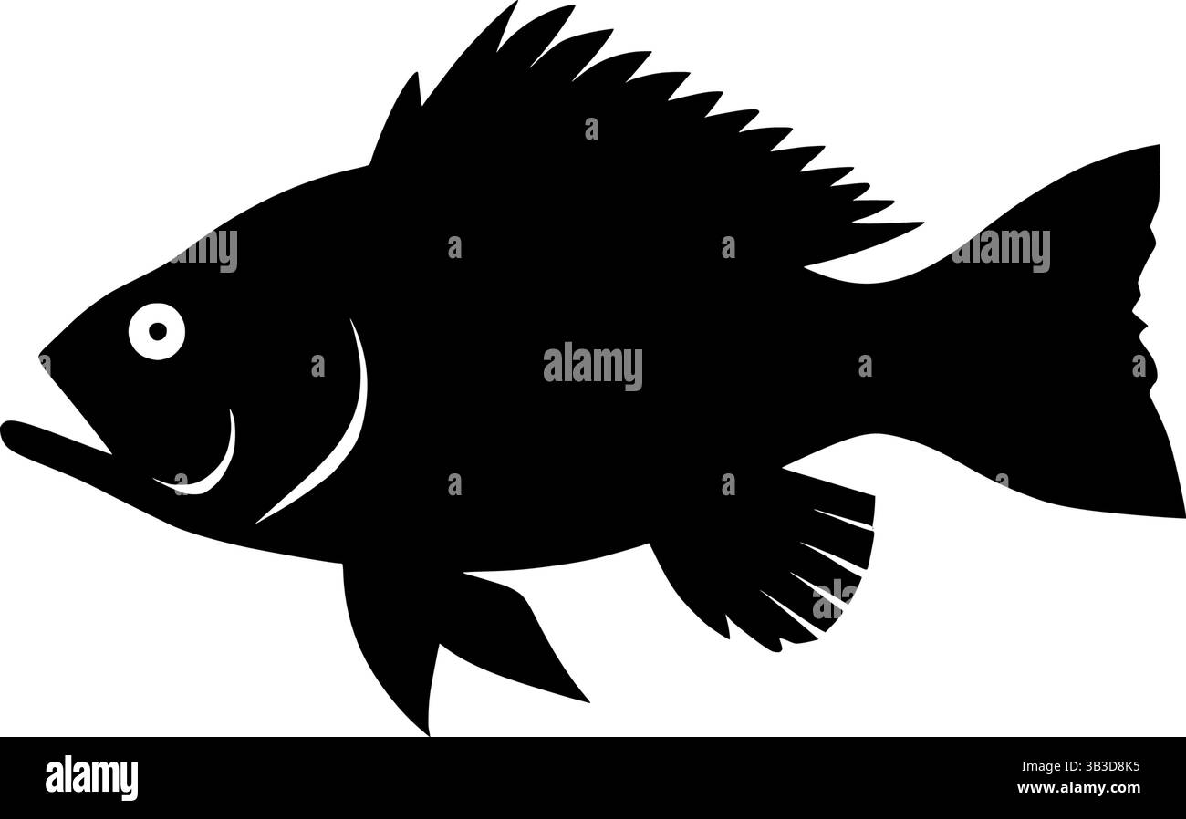 Bass fish clipart Black and White Stock Photos & Images - Alamy