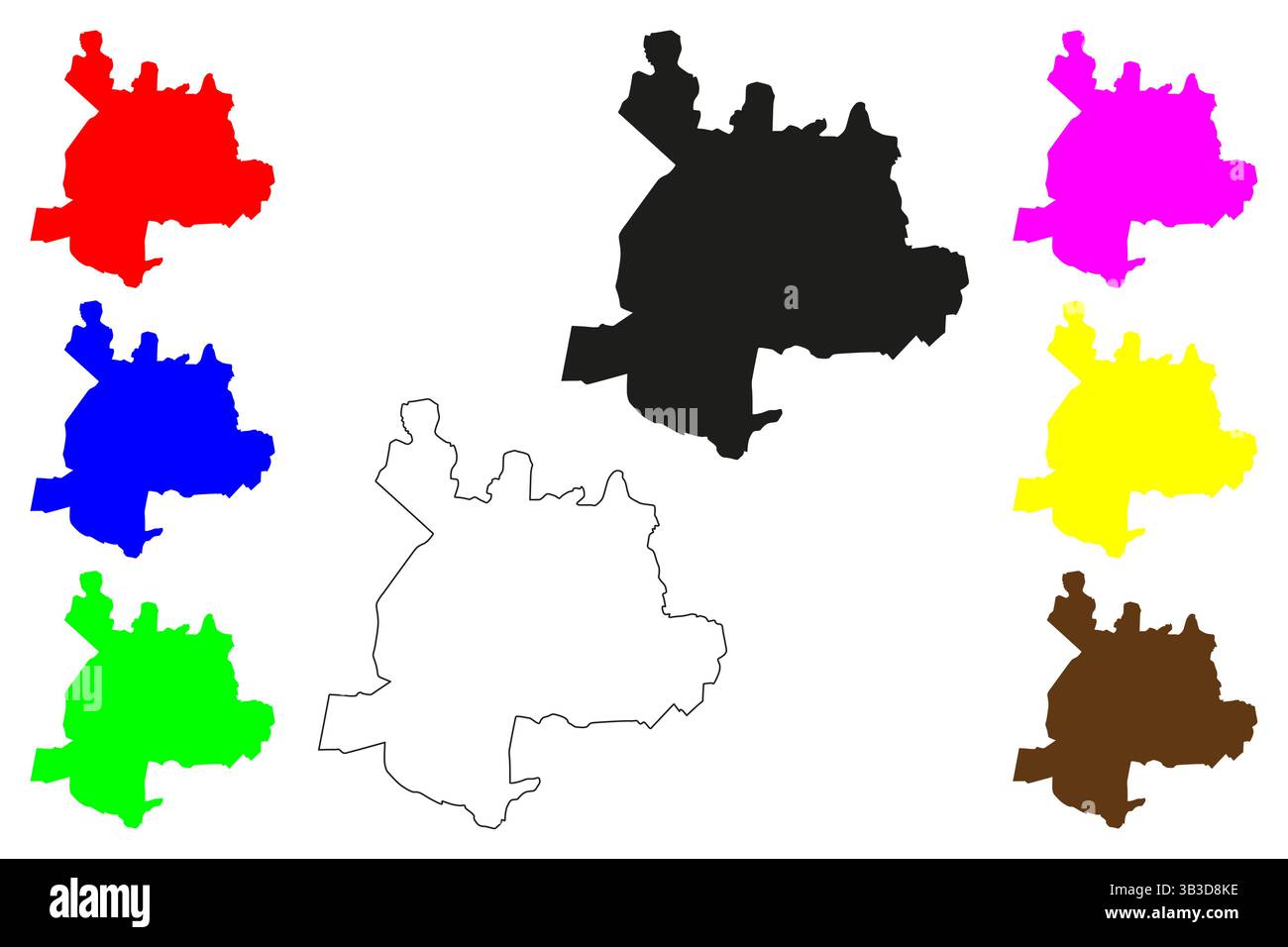 Murwara city (Republic of India, State of Madhya Pradesh) map vector ...