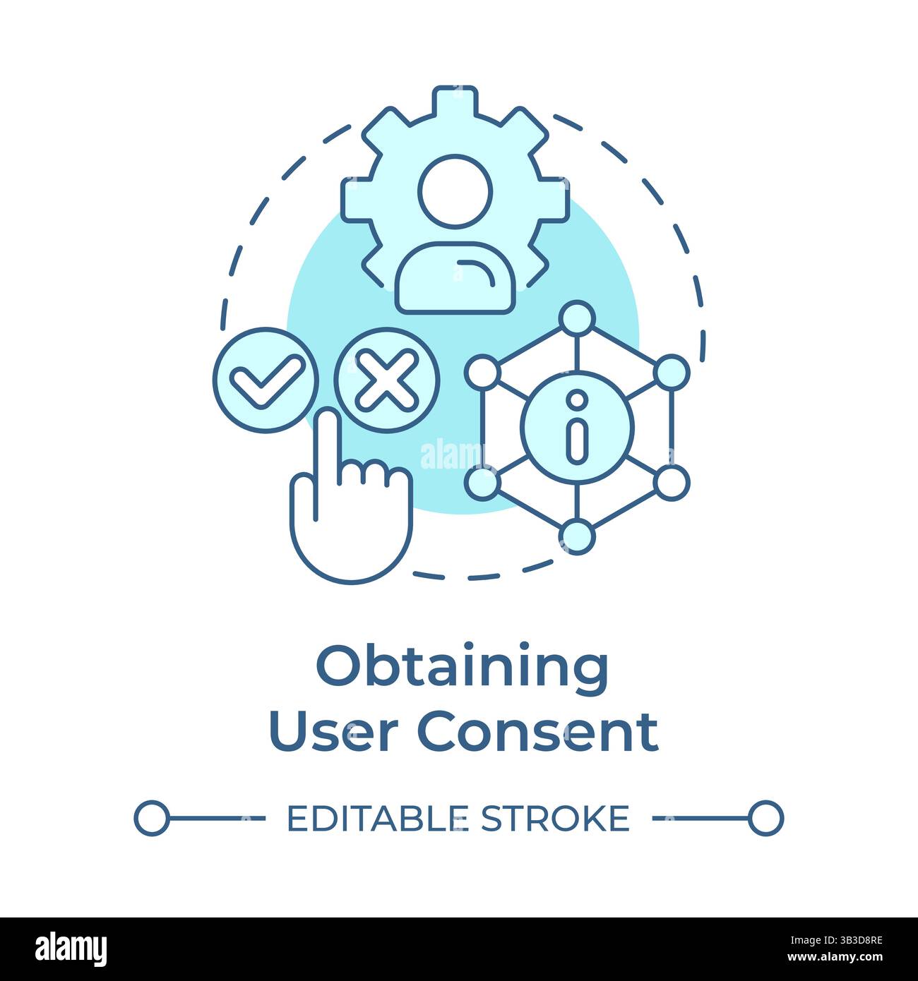 Obtaining user consent soft blue concept icon Stock Vector Image & Art ...