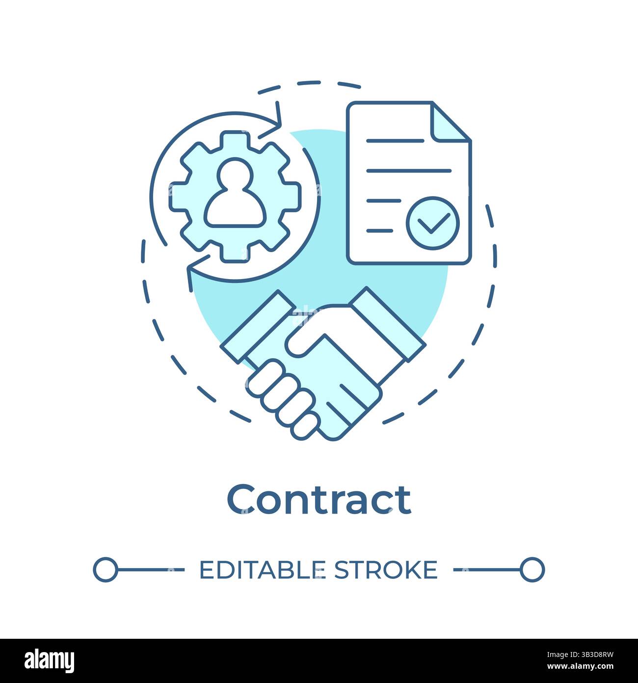 Contract soft blue concept icon Stock Vector Image & Art - Alamy