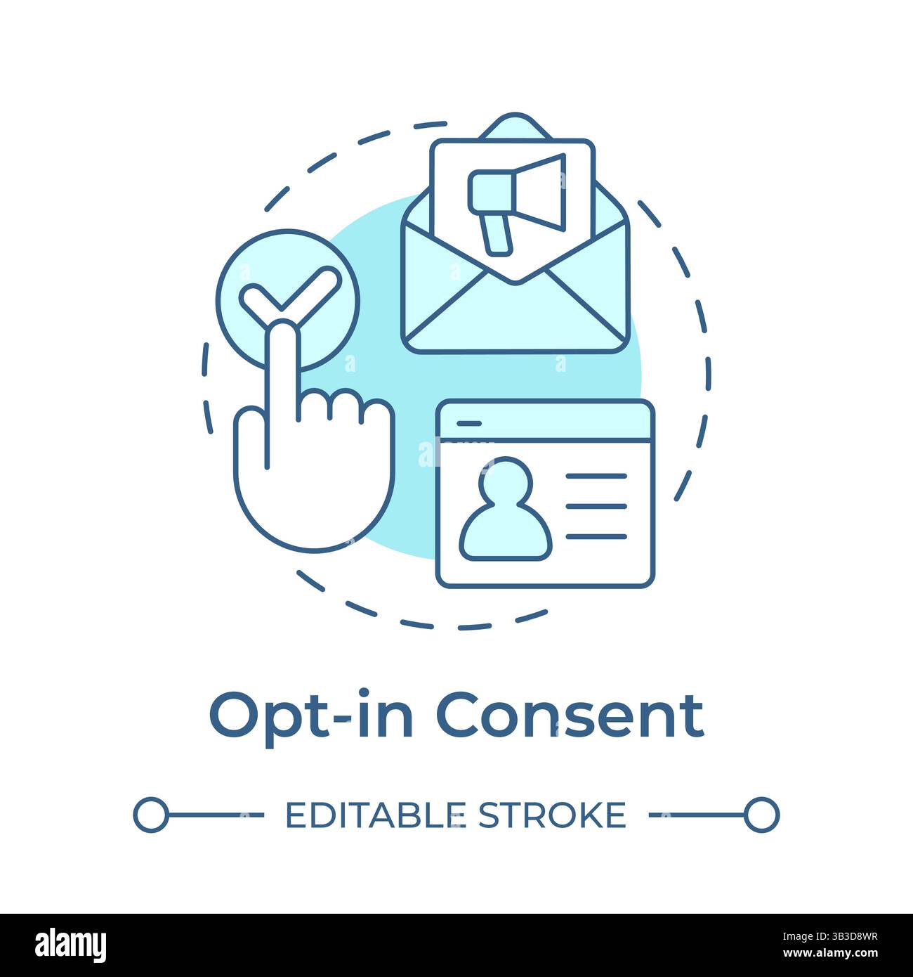 Opt in consent soft blue concept icon Stock Vector Image & Art - Alamy