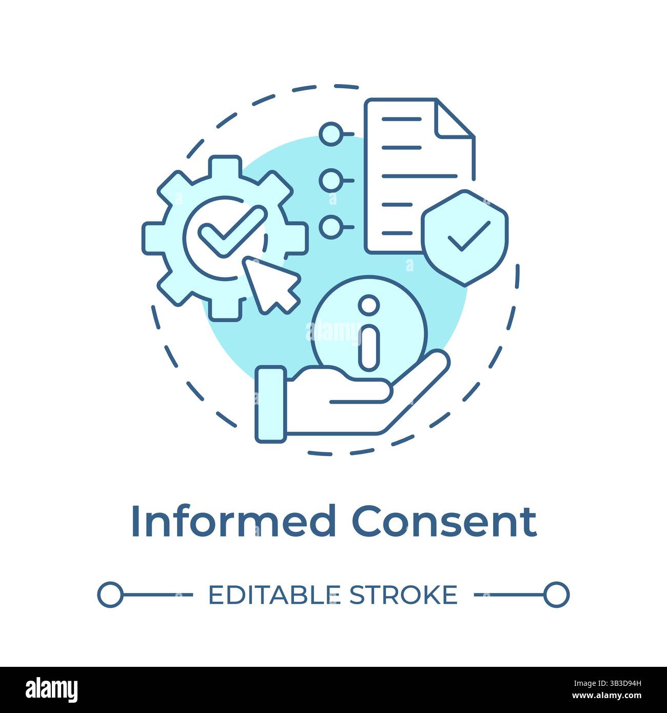 Informed consent soft blue concept icon Stock Vector Image & Art - Alamy