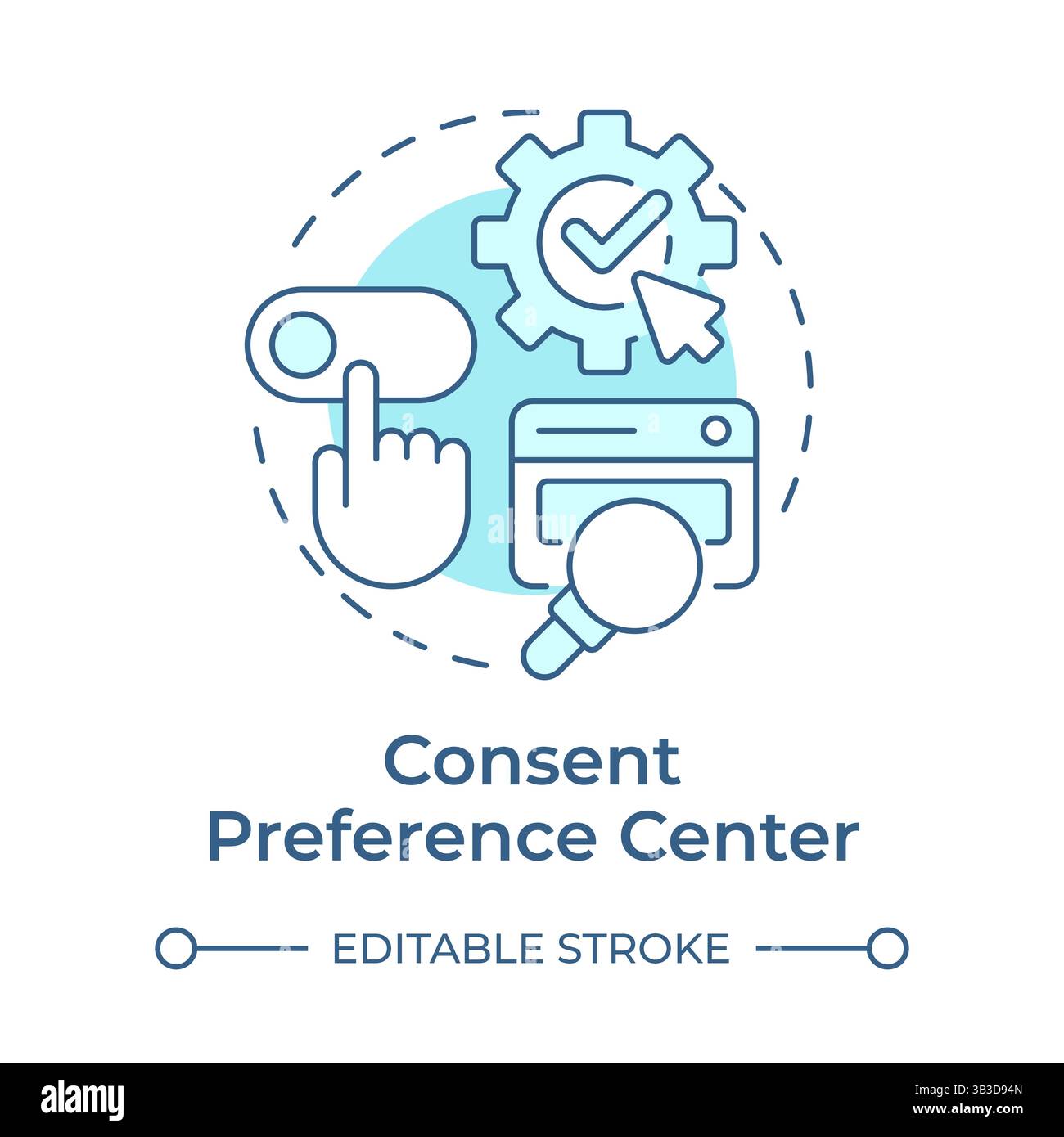 Consent preference c enter soft blue concept icon Stock Vector Image ...