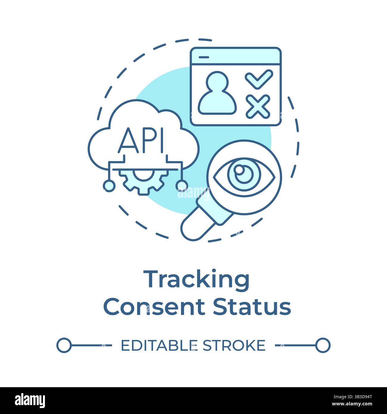 Tracking consent status soft blue concept icon Stock Vector Image & Art ...