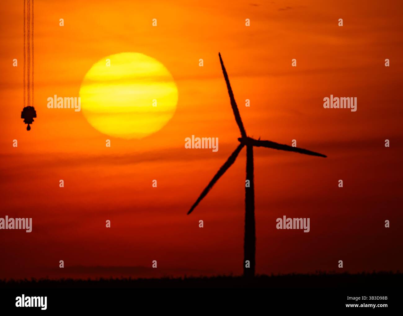 Lebus, Germany. 29th Apr, 2025. The sunrise shines over the landscape ...