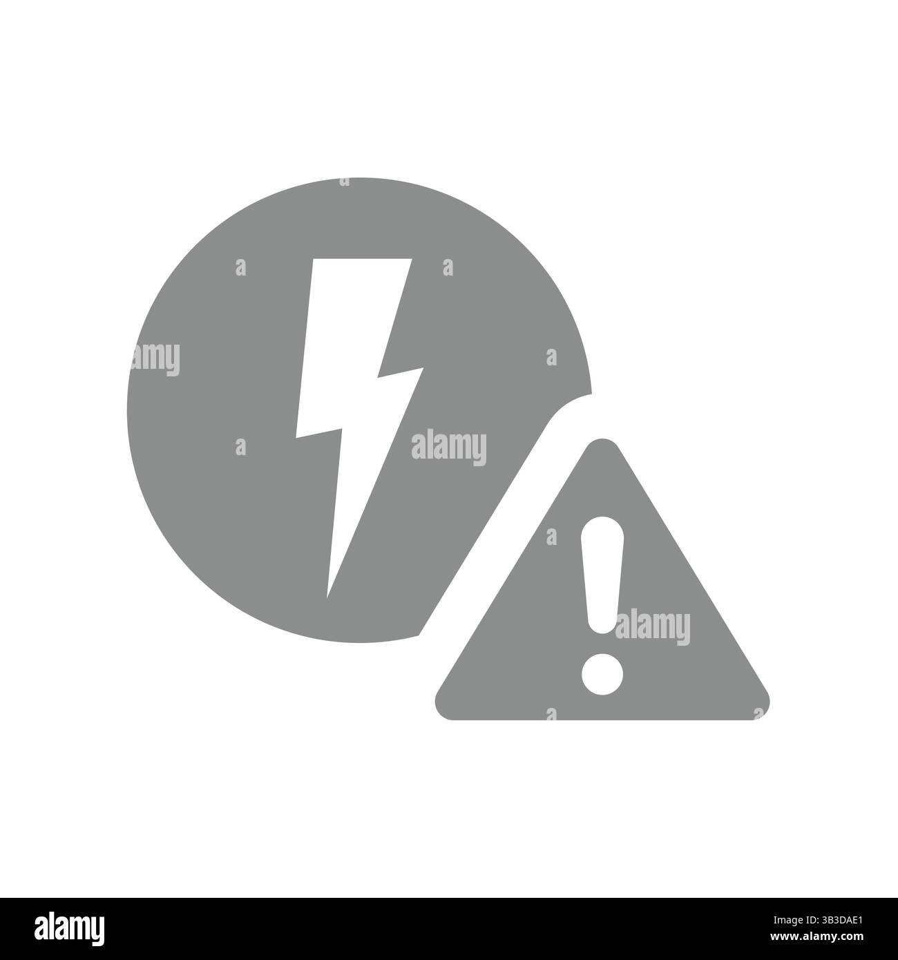 Electricity warning with exclamation point icon. Beware high voltage ...