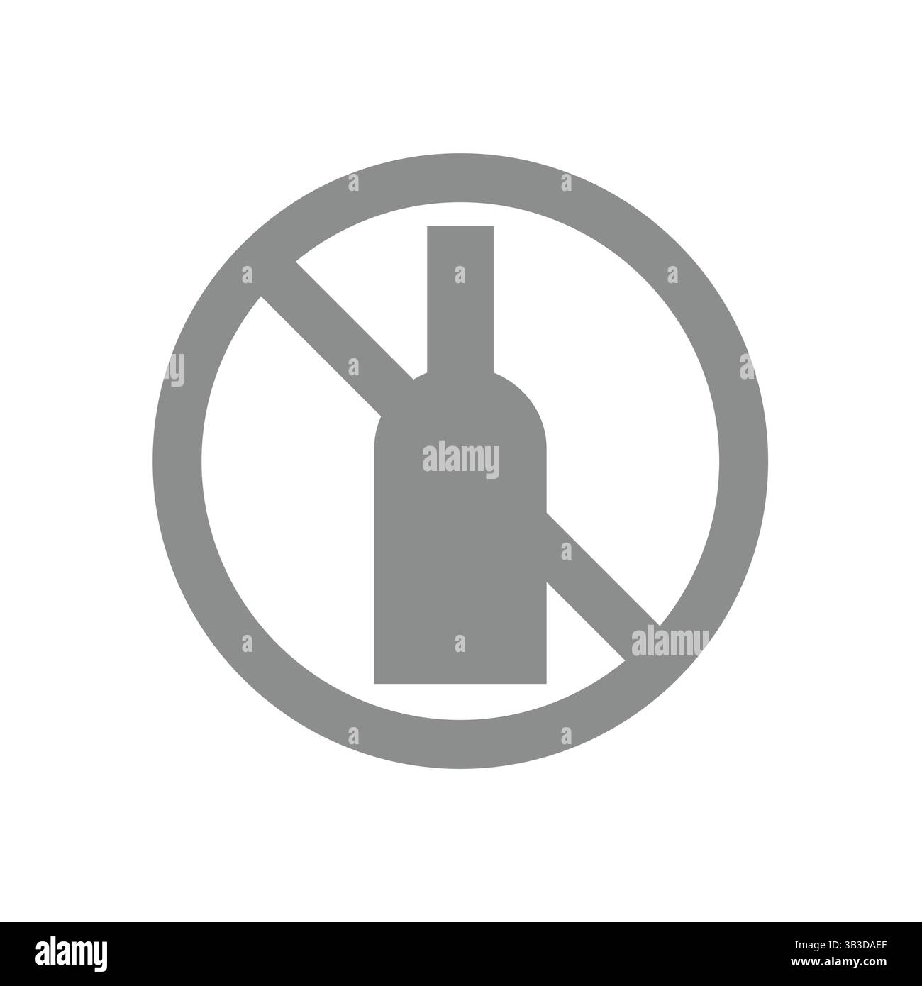 No alcohol crossed vector sign. Alcohol free prohibition icon with bottle Stock Vector Image ...