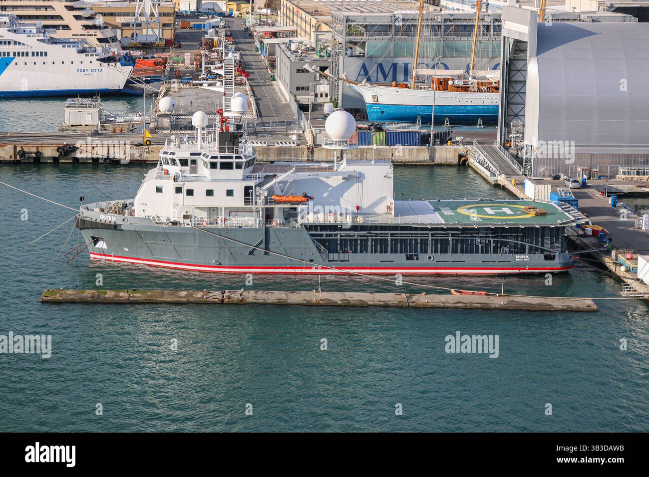 The yacht SPUTNIK is a converted offshore supply vessel former Russian ...