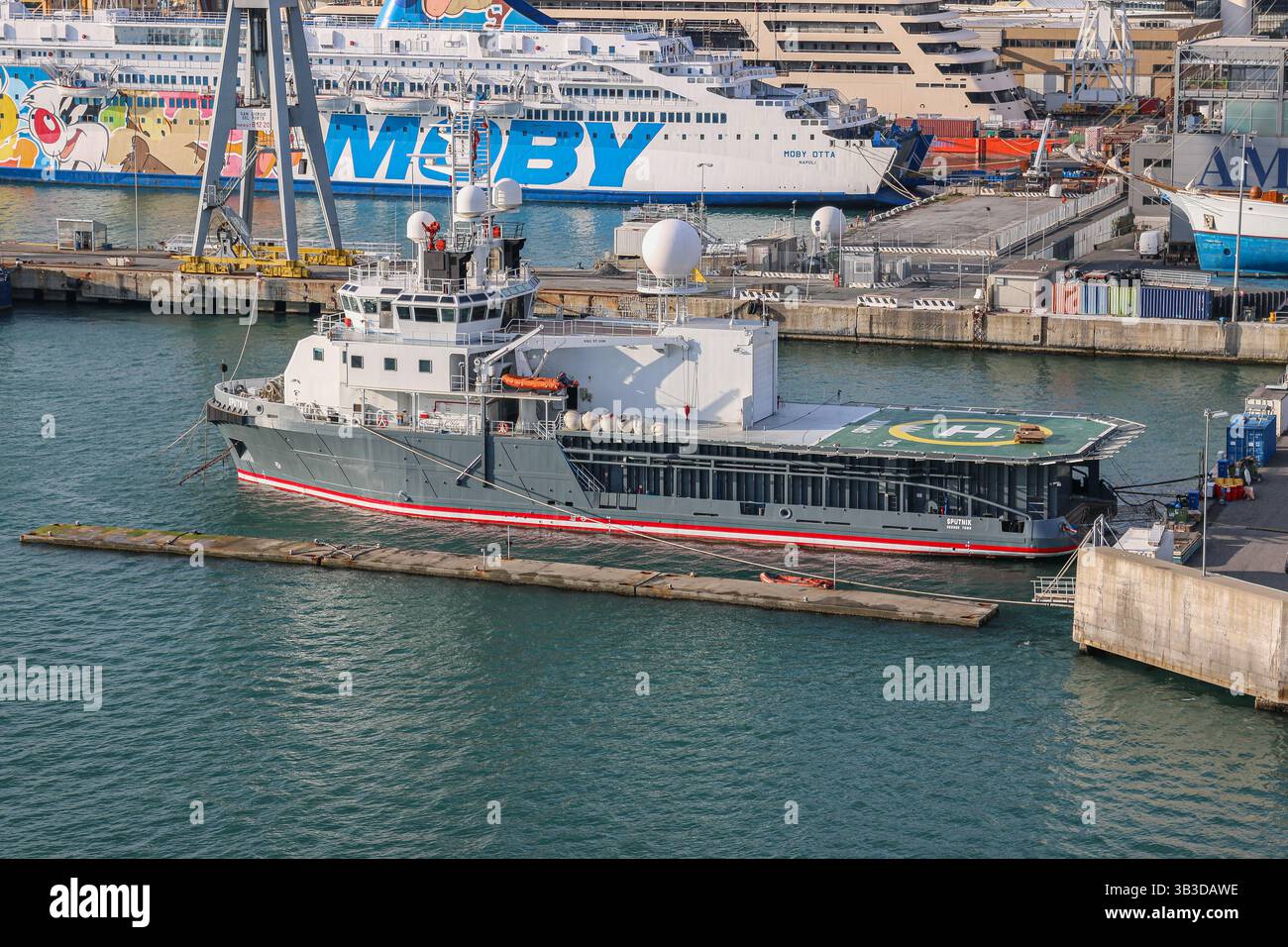 The yacht SPUTNIK is a converted offshore supply vessel former Russian ...
