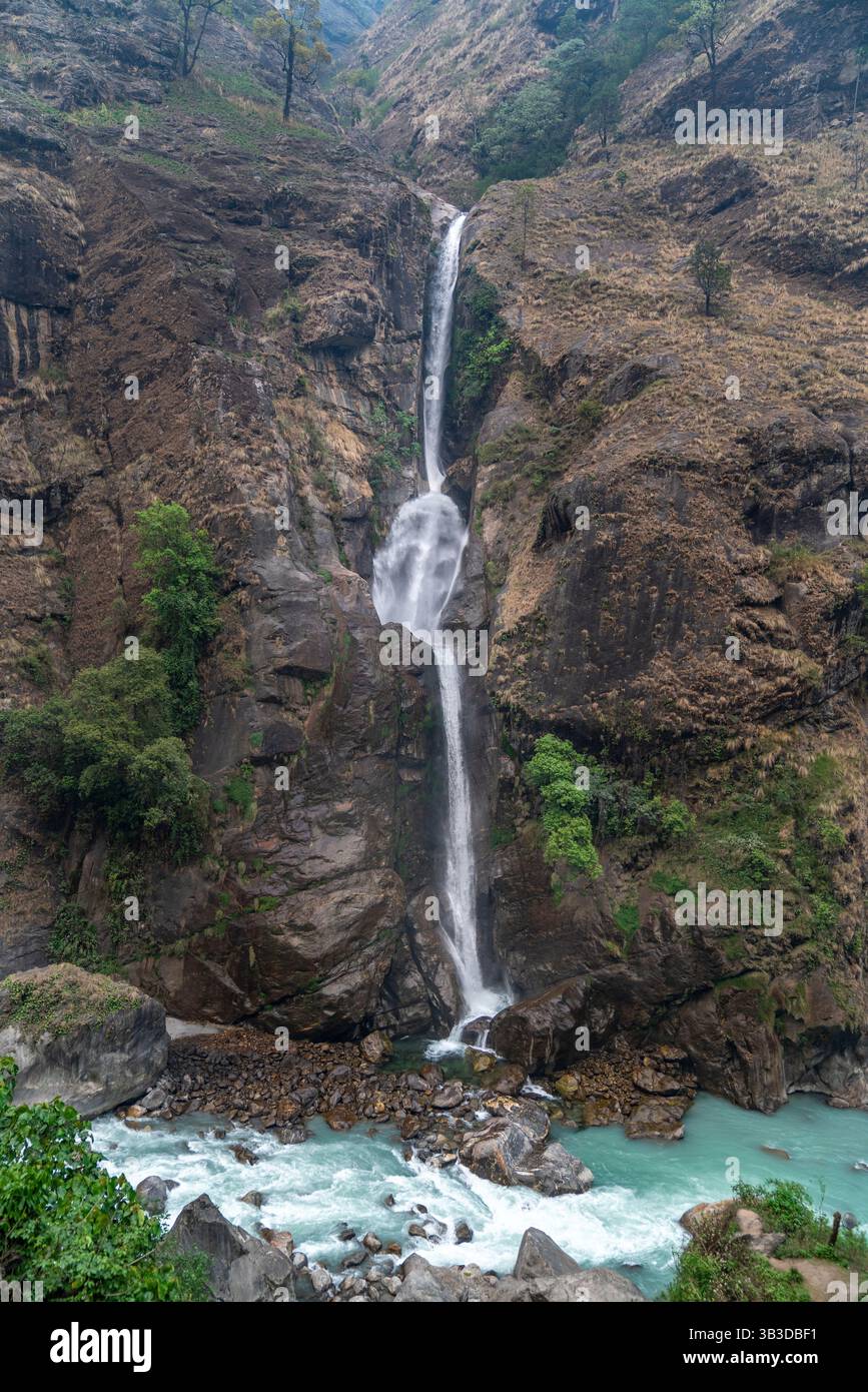 Chamche Waterfall, located along the renowned Annapurna Circuit in ...
