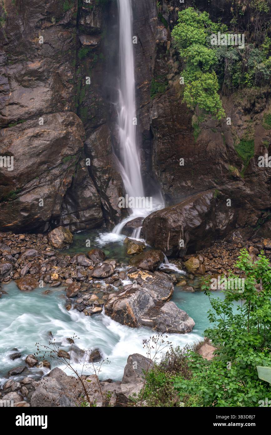 Chamche Waterfall, located along the renowned Annapurna Circuit in ...