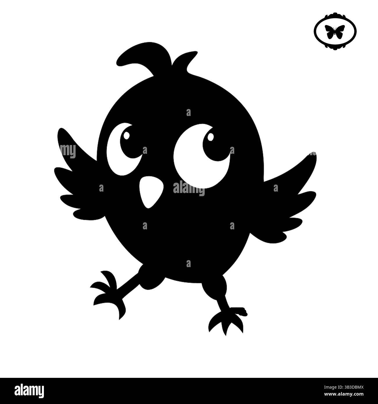 Cute bird icon clipart Black and White Stock Photos & Images - Alamy