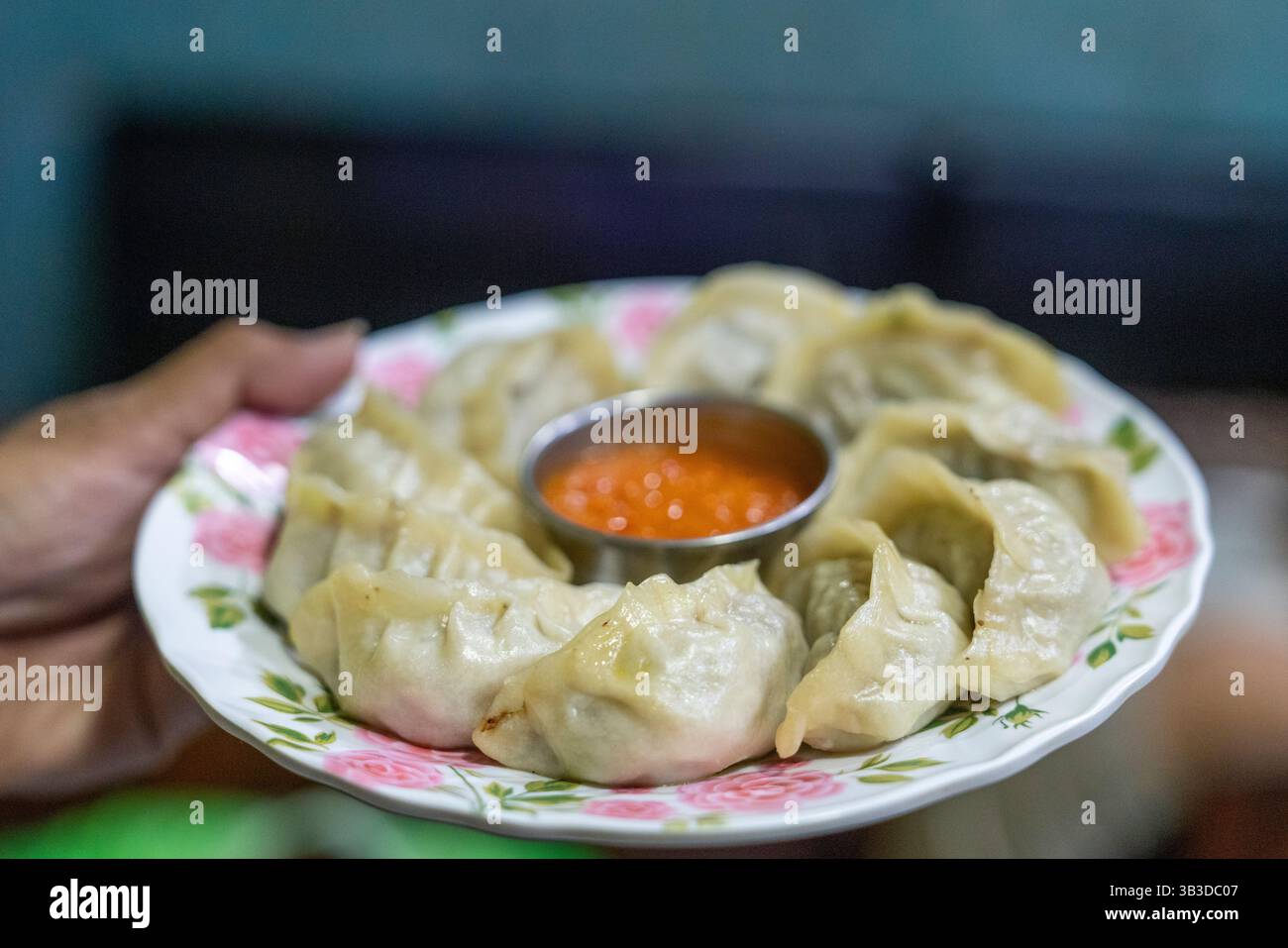 Nepalese Traditional Dish Momo. Authentic Cuisine in Nepal momo over a ...