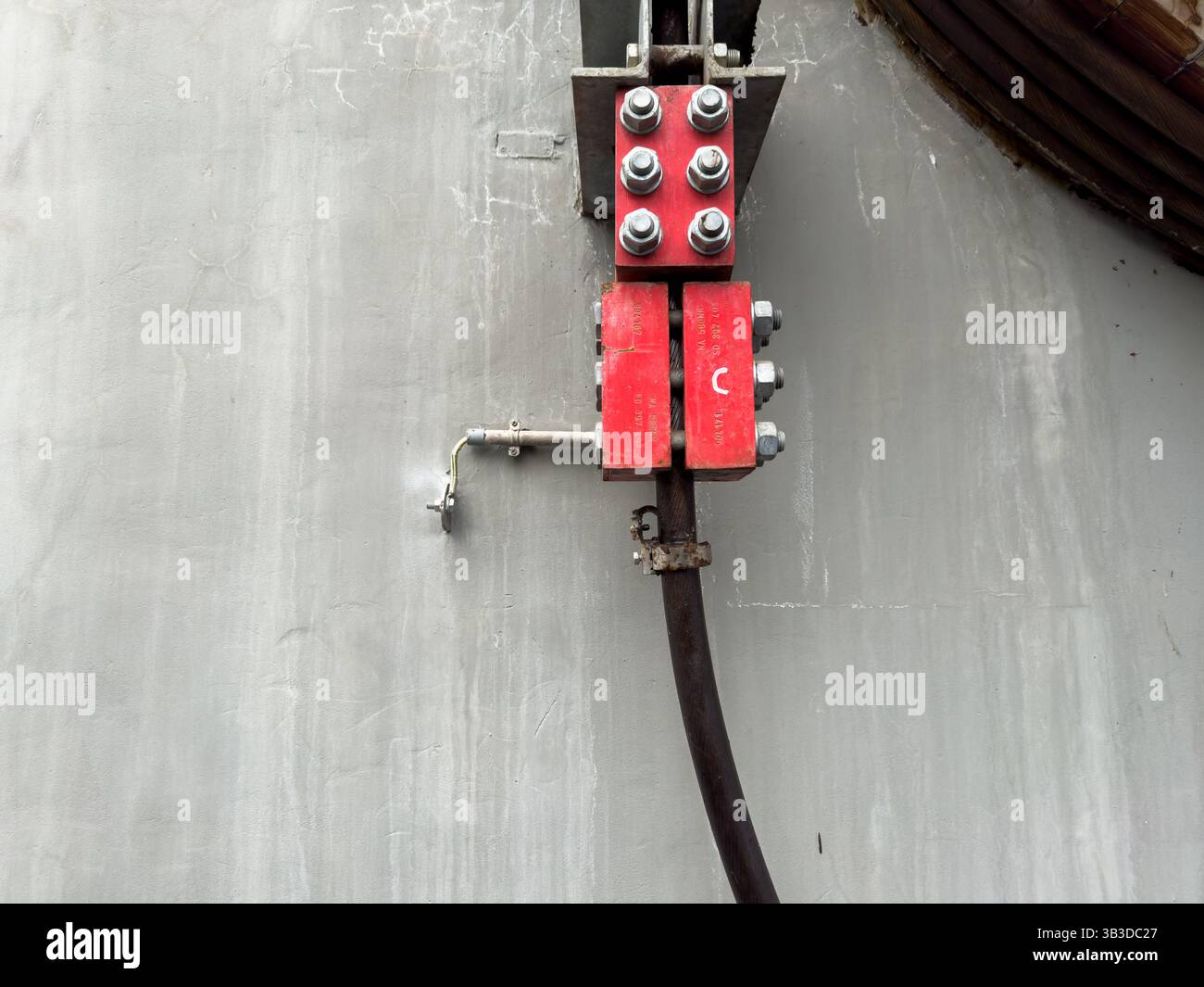 Industrial Wire Rope Clamp on Concrete Wall, Cable Anchoring System ...