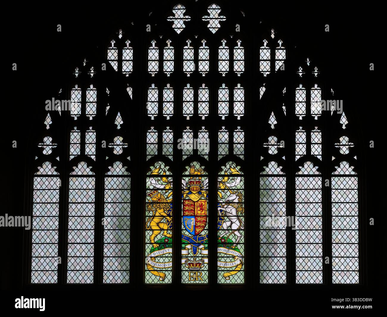 Stained glass window at Westminster Hall (dating from 1099), Houses of ...