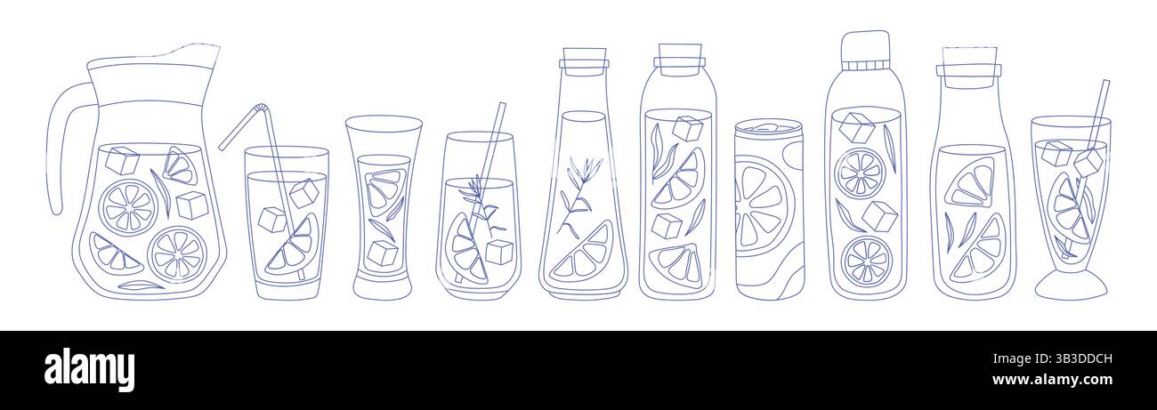 Outline bright lemonade juice hi-res stock photography and images - Alamy