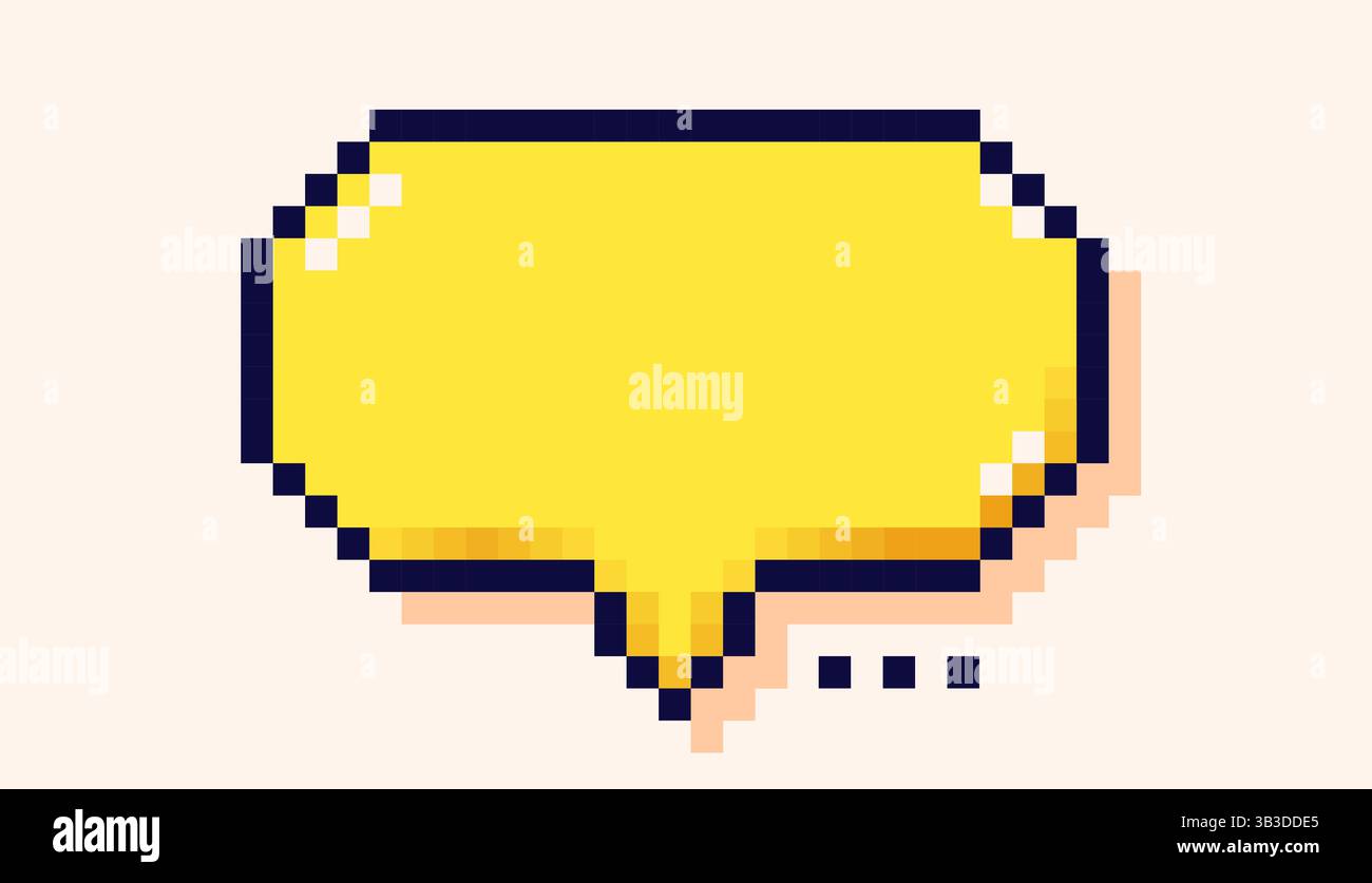 Pixel art speech bubble with yellow background Stock Vector Image & Art ...