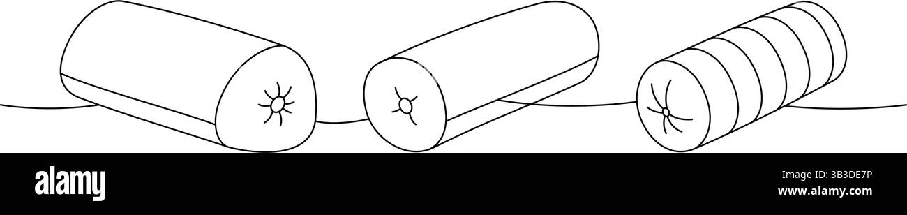 Set of pillows one line continuous drawing. Soft pillows for sleeping ...