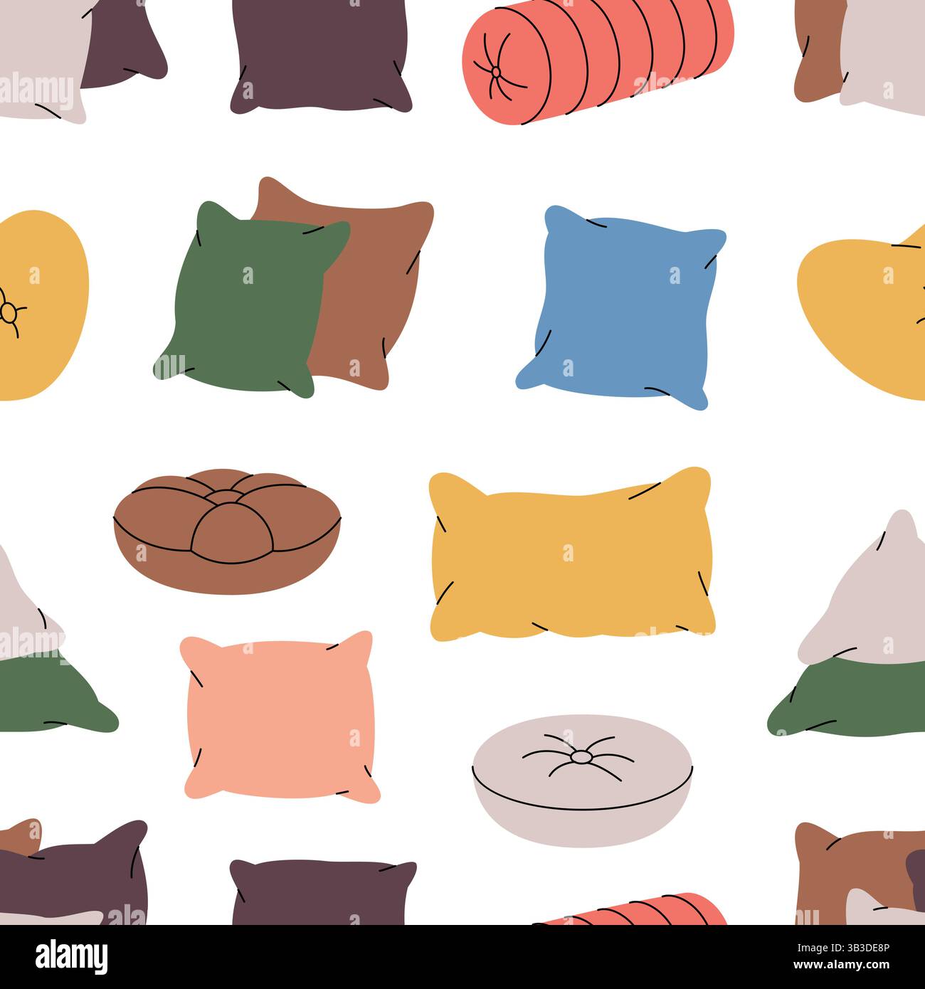 Pillows pattern. Orthopedic pillows for sleeping. Vector illustration ...