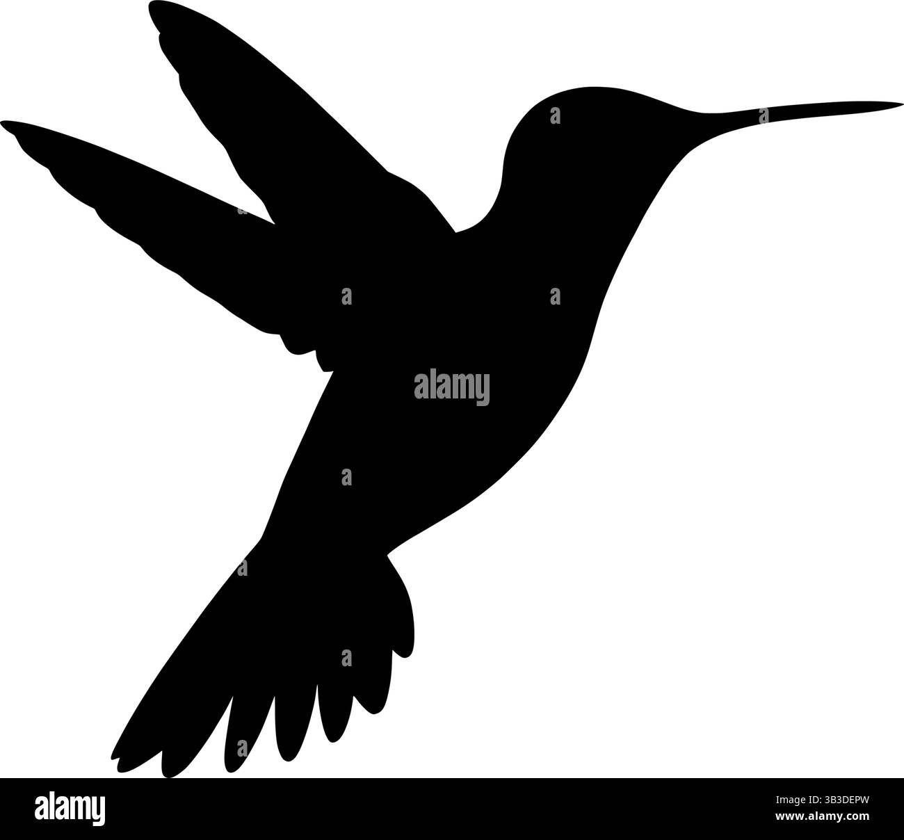 Hummingbird silhouette vector graphic black and white isolated ...