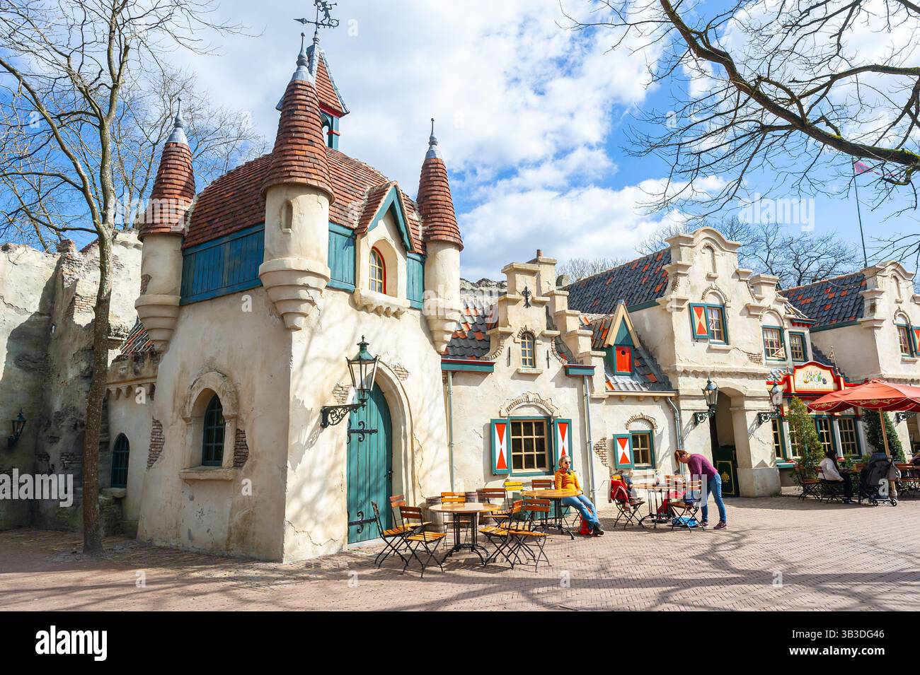 Picturesque old looking architecture in the style of Anton Pieck in ...