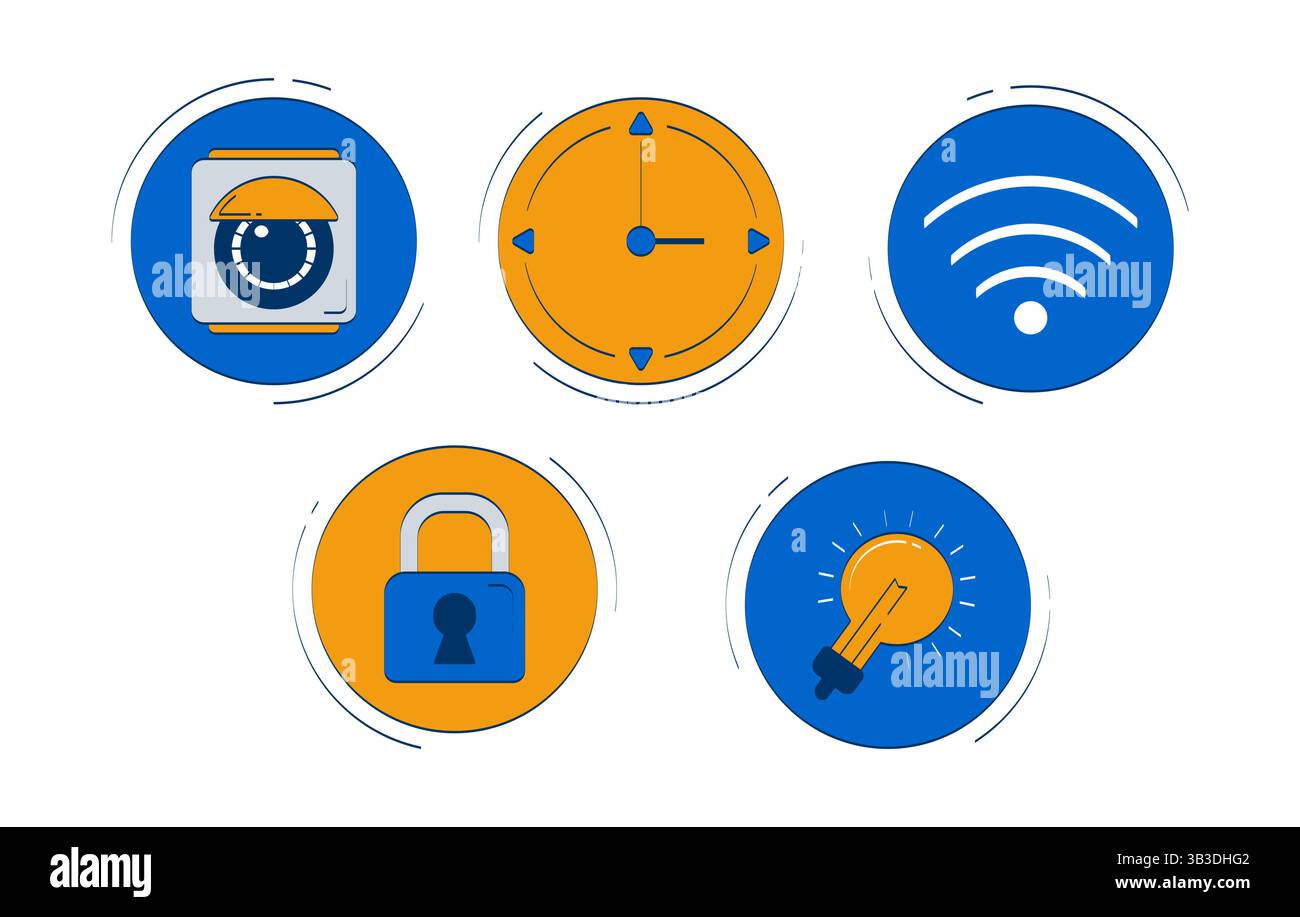 IoT smart home icons 2D doodle objects set Stock Vector Image & Art - Alamy