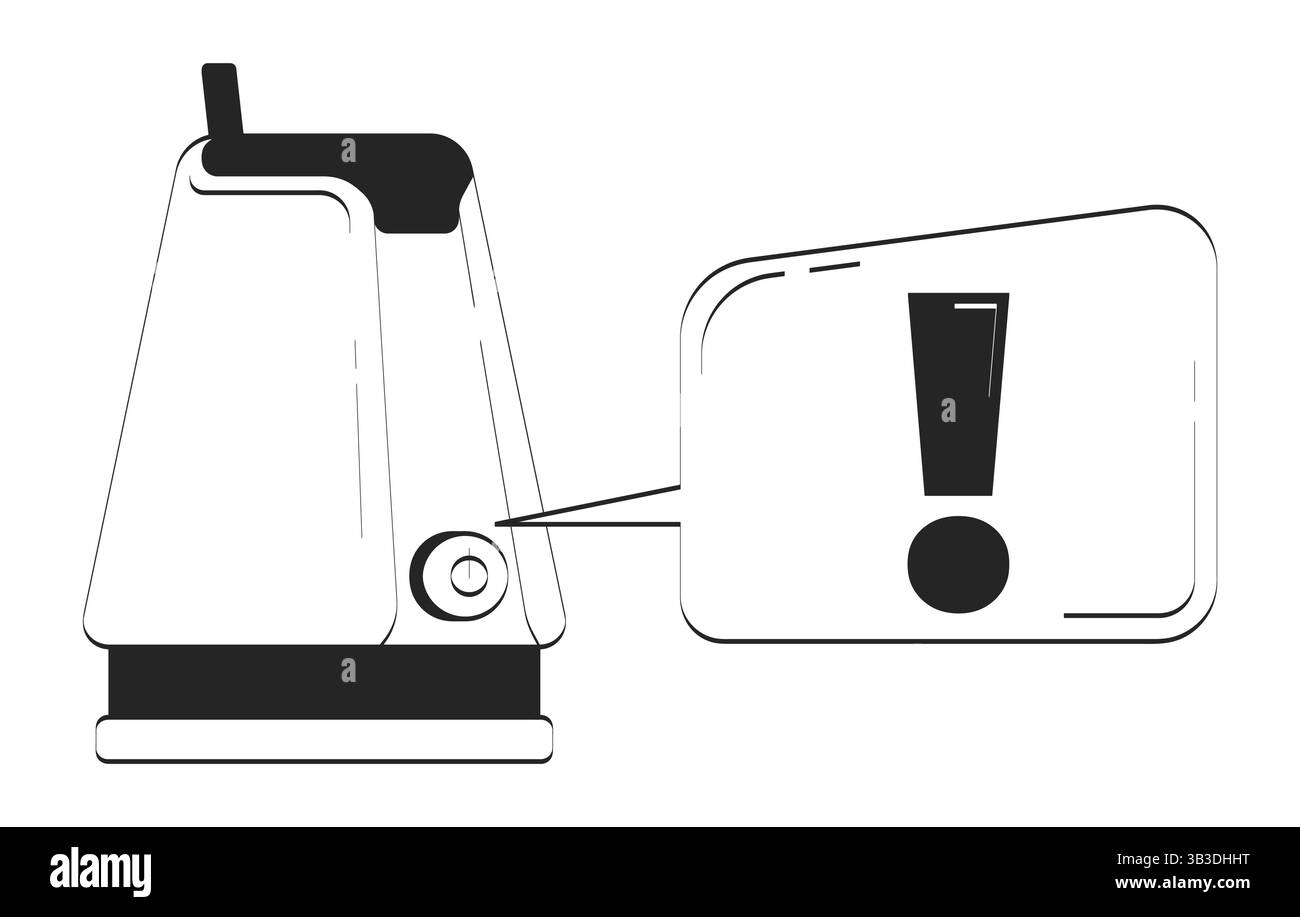 AI voice assistant device with warning alert doodle linear object Stock ...